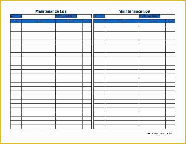 Equipment Maintenance Log Template Free Of 5 Equipment Maintenance Log 