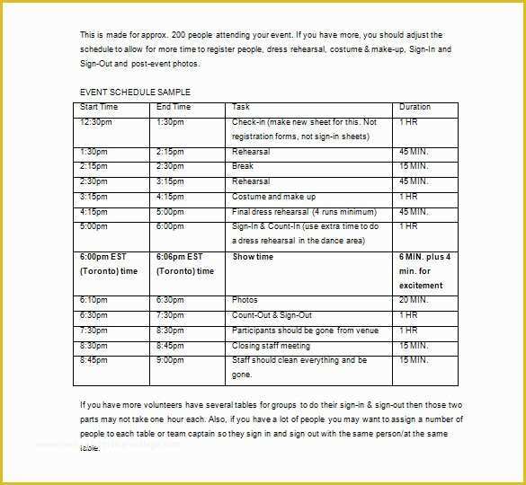Event Planning Schedule Template Free Of 14 Event Schedule Templates Word Excel Pdf 