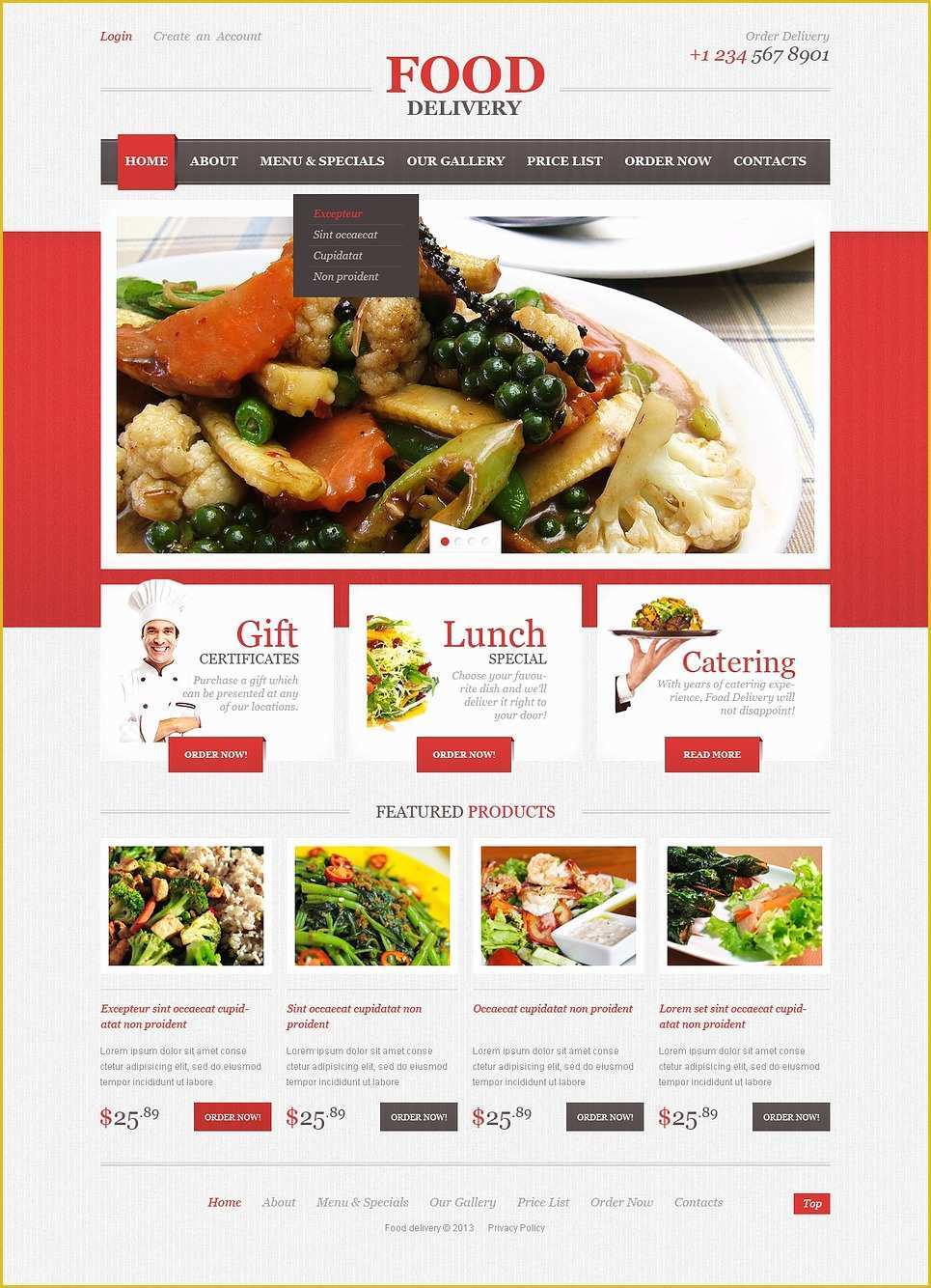 Fast Food Website Template Free Download Of Catering Responsive Website 