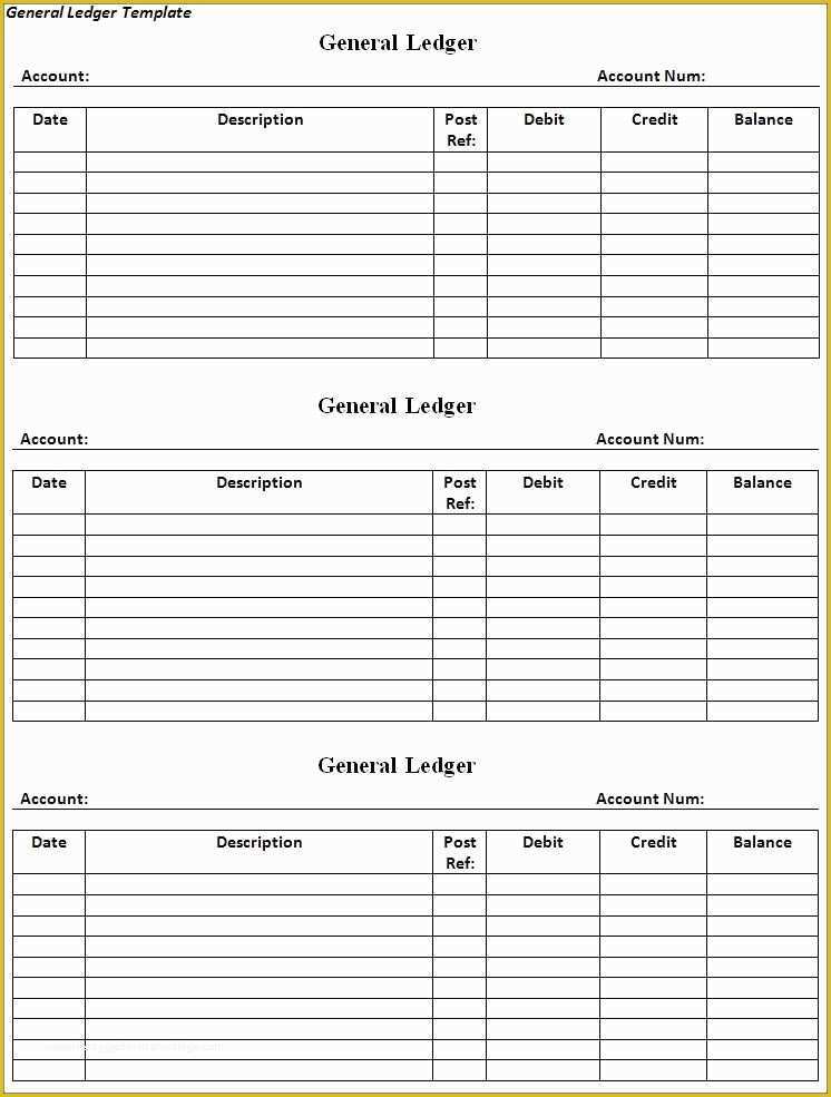 Free Accounting General Ledger Template Of General Ledger Template My 