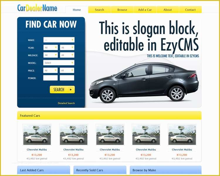 Free Auto Dealer Website Template Of Used Car Dealer Website Templates 