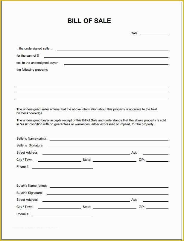 Free Bill Of Sale Template Ga Of Free Georgia General Bill Sale Form 