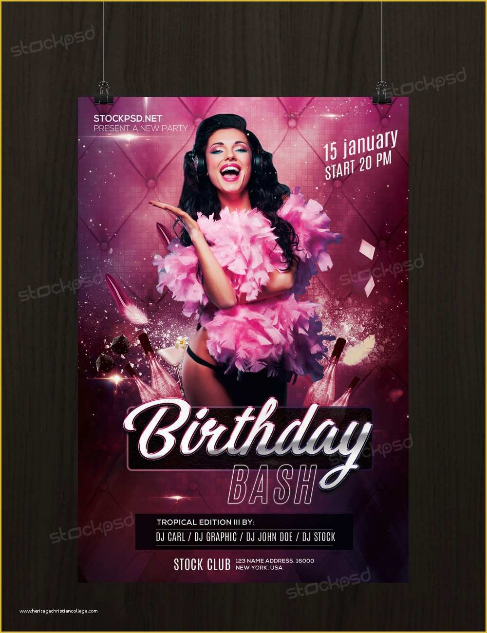 Free Birthday Templates Photoshop Of Free Birthday Bash Flyer Template 