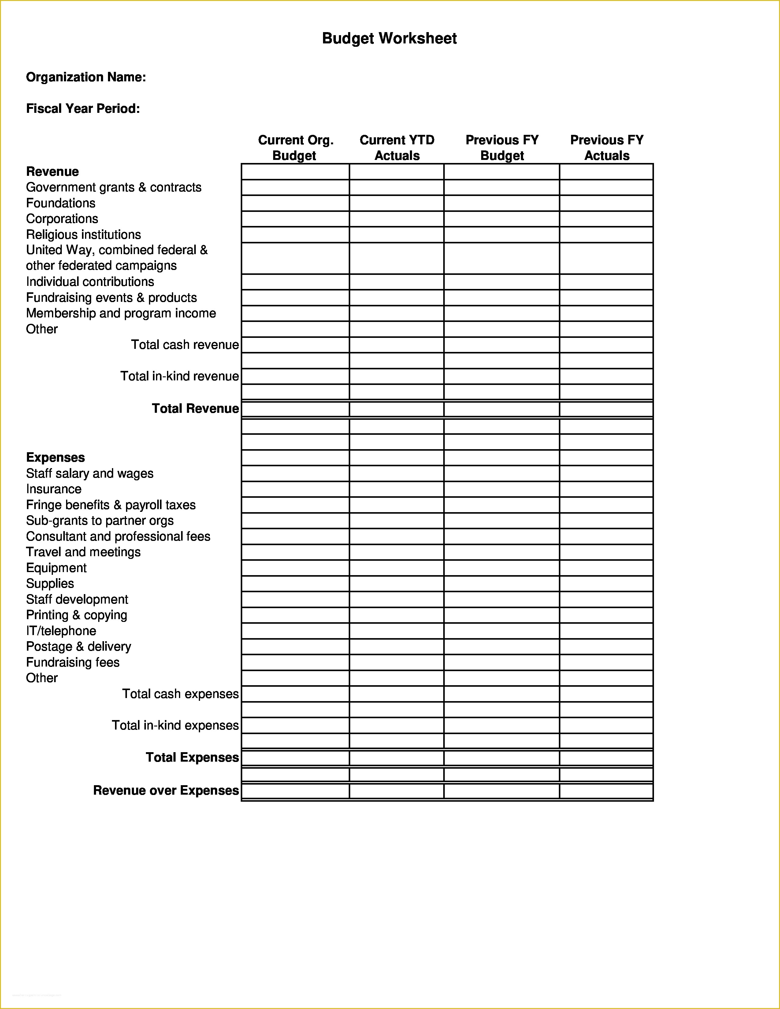 Free Excel Templates For Nonprofit Accounting Free Excel Templates For Nonprofit Accounting