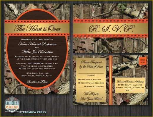 Free Camo Wedding Invitation Templates Of Diy Printable Camo Wedding ...