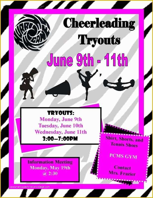 Cheer Tryout Flyer Template Free