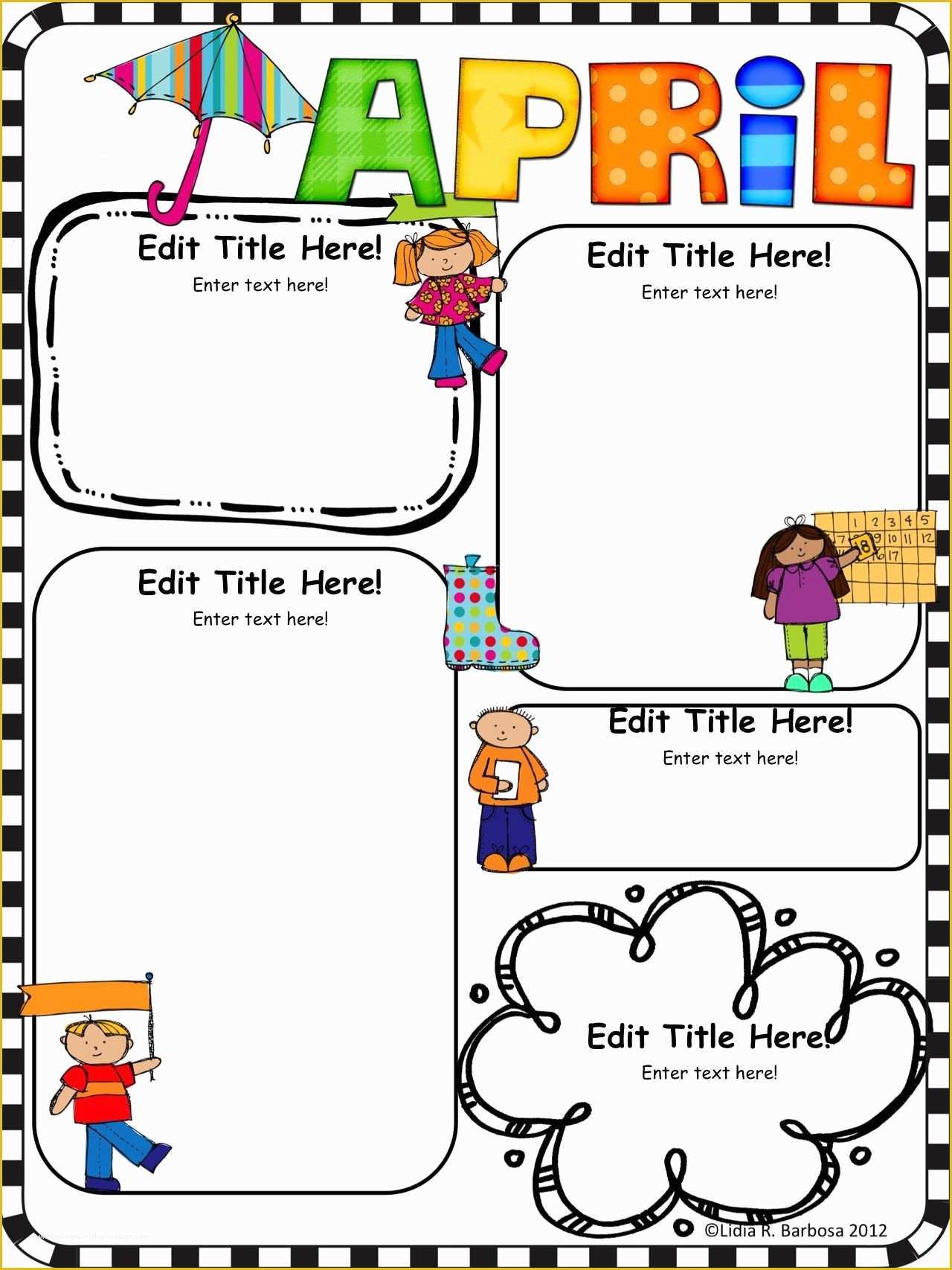 Free Classroom Newsletter Templates Of Pletely Editable Monthly 