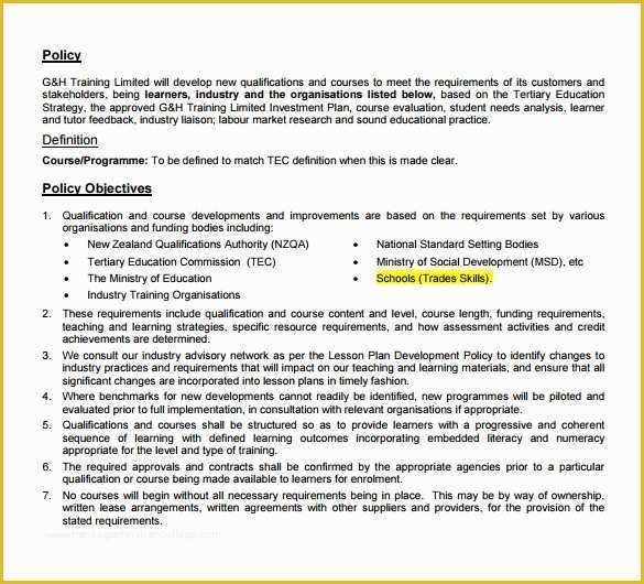 Free Company Policies And Procedures Template Of 12 Policy And 