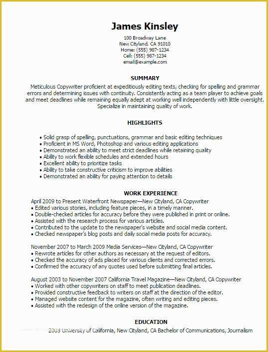 Free Copywriting Templates Of Copywriter Resume Copywriter Resume ... Free Copywriting Templates Of Copywriter Resume Copywriter Resume ...