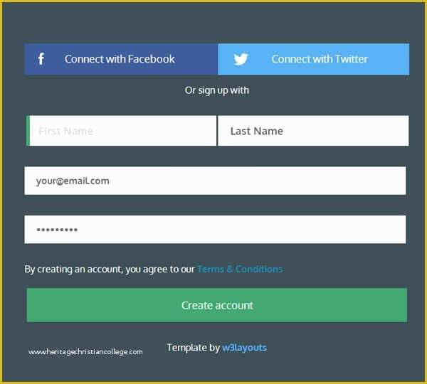 Free Css Templates For Registration Form Of 19 HTML5 Signup 