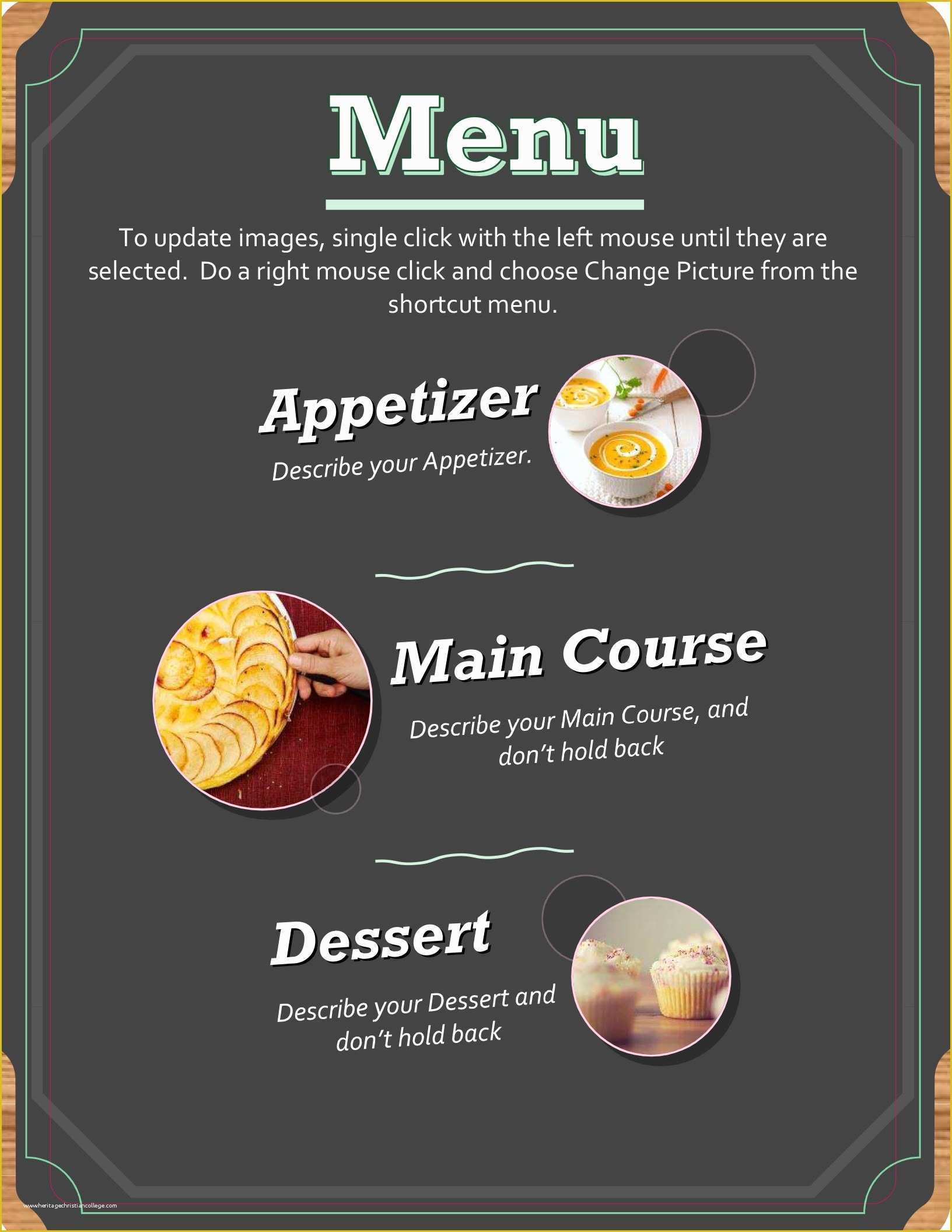 Free Dessert Menu Template Word Of Dessert Menu Template Word Template 