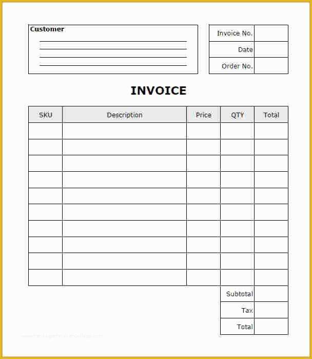  Free Editable Invoice Template Pdf Of Fillable Invoice Template Word 