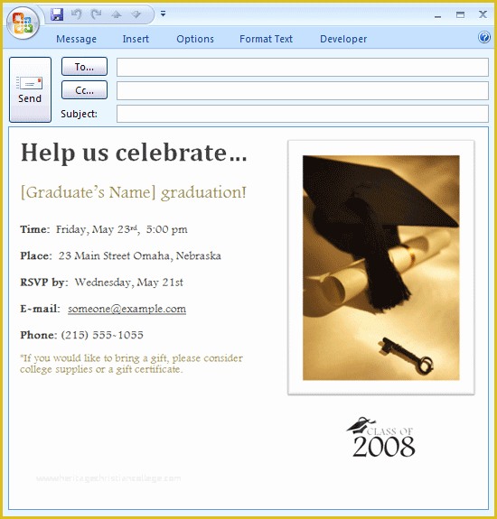 Free Email Invitation Templates For Outlook Of Download Free Printable 