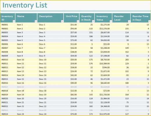 Free Excel Inventory Database Template Of Inventory Templates ...
