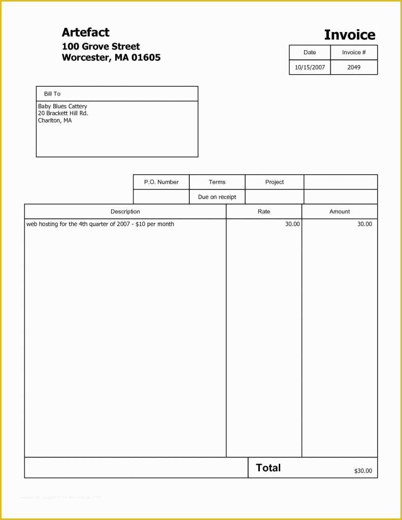 Squarespace Invoice Template