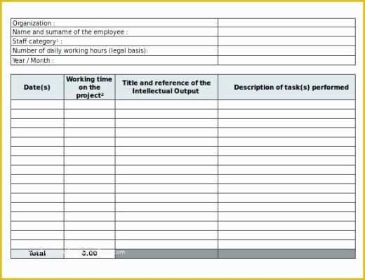 Free Excel Timesheet Template With Formulas Of Daily Template Excel 