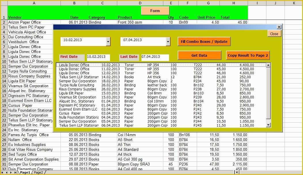 Free Excel Userform Templates Nisma Info