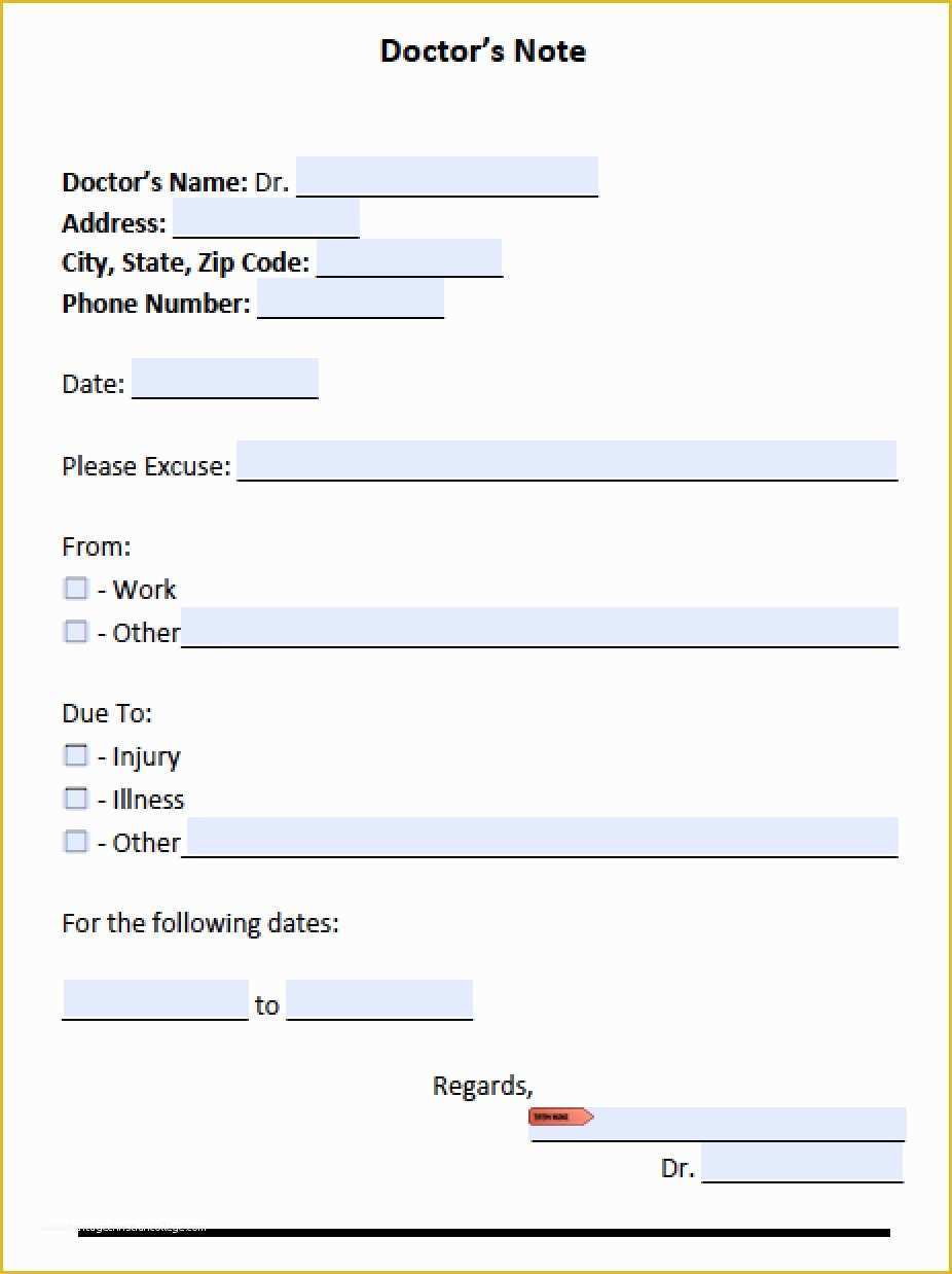 Free Fake Doctors Note Template Download Of Simple Doctor Note Template 