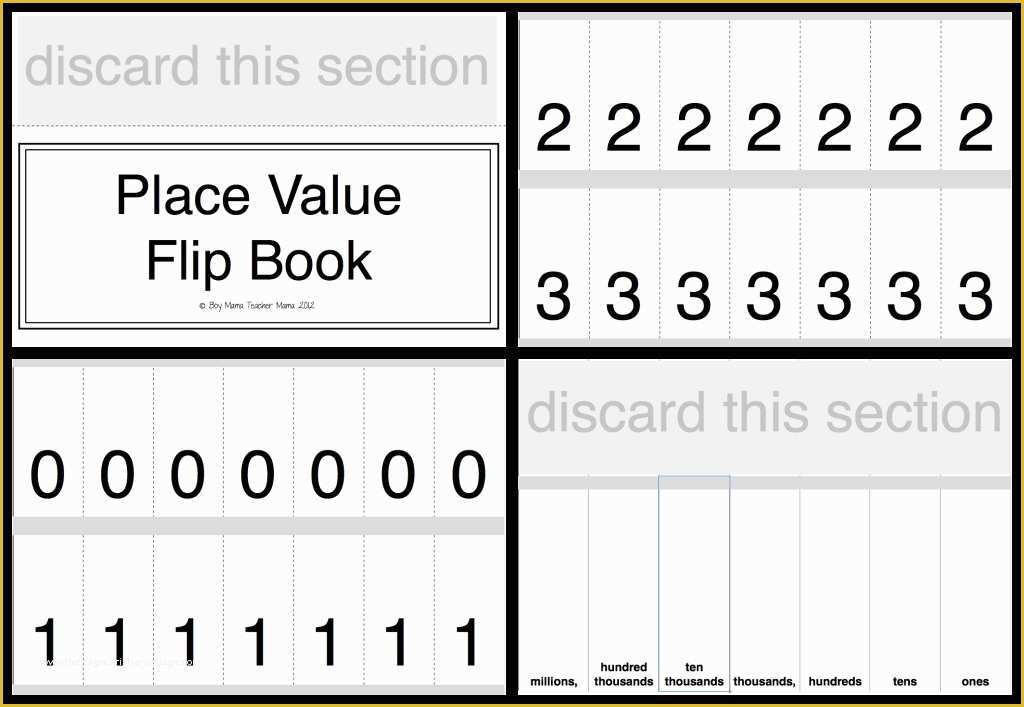 Free Flip Book Template For Teachers Of Place Value Practice With A 