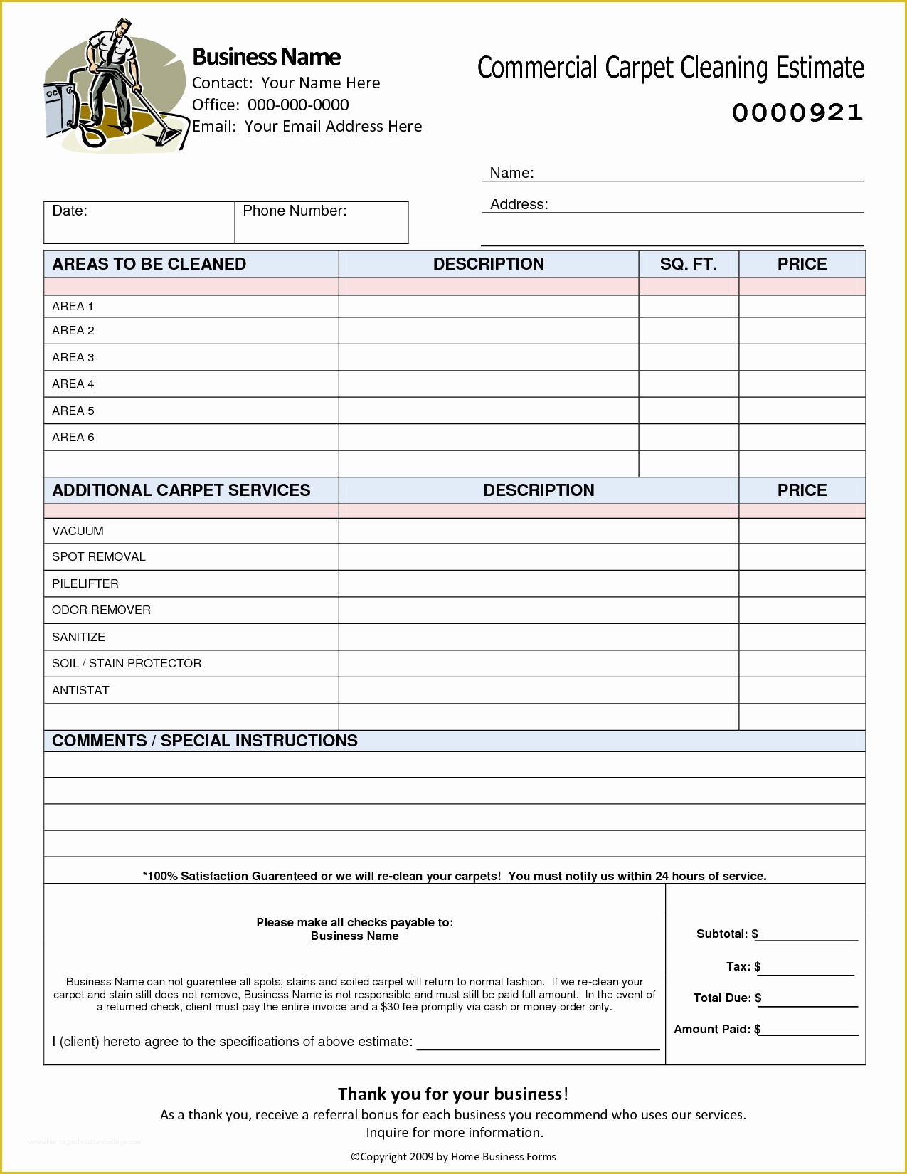 Hardwood Flooring Estimate Template