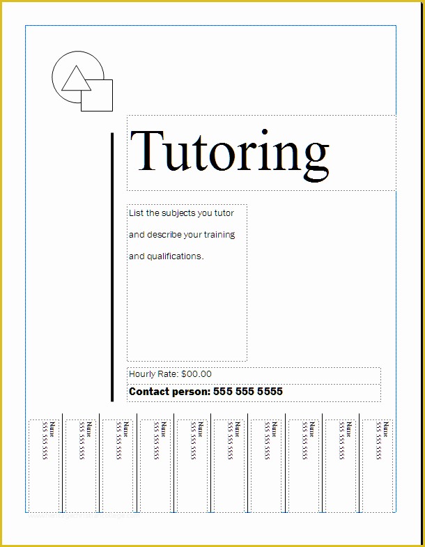 Free Flyer With Tear Off Tabs Template Printable Templates