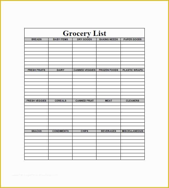 Free Grocery List Template Excel Of Free Monthly Meal Planner For Excel Heritagechristiancollege