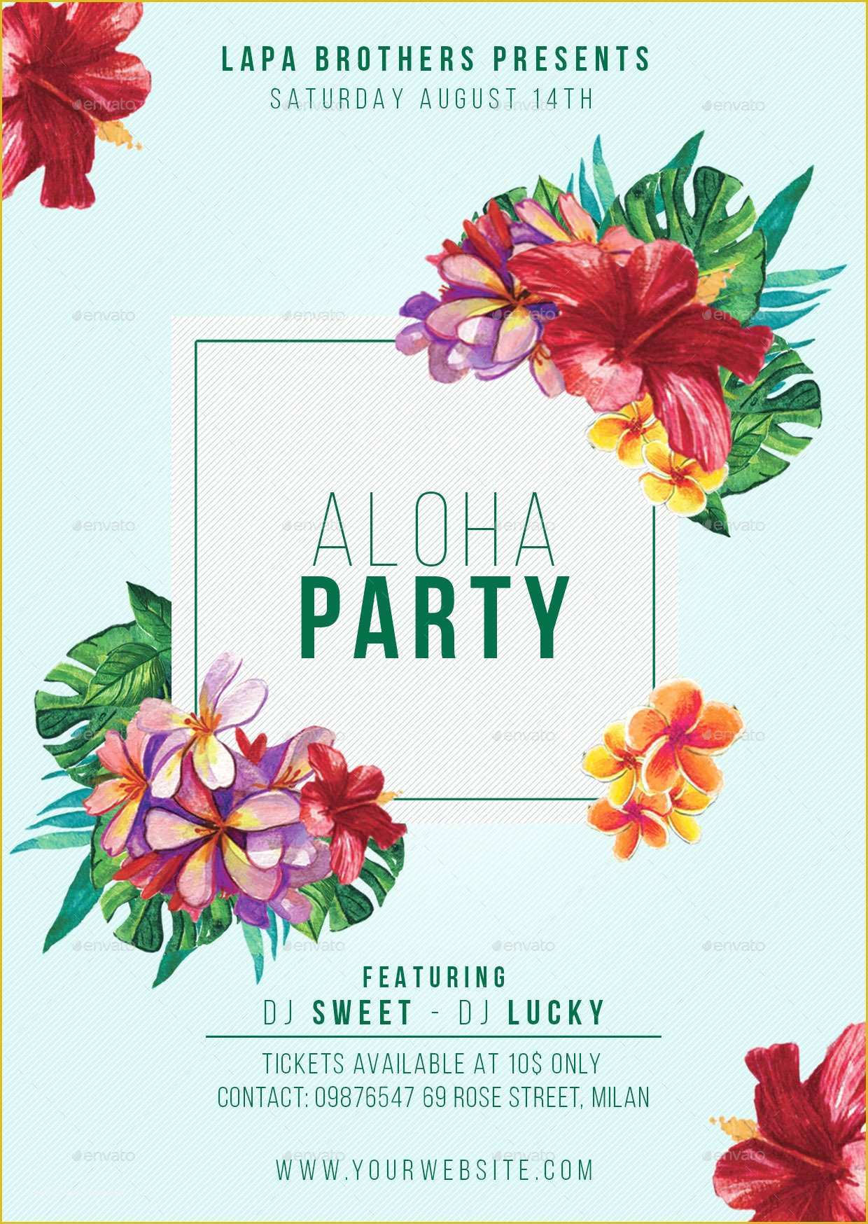Free Hawaiian Luau Flyer Template Of Aloha Party Flyer Template By 