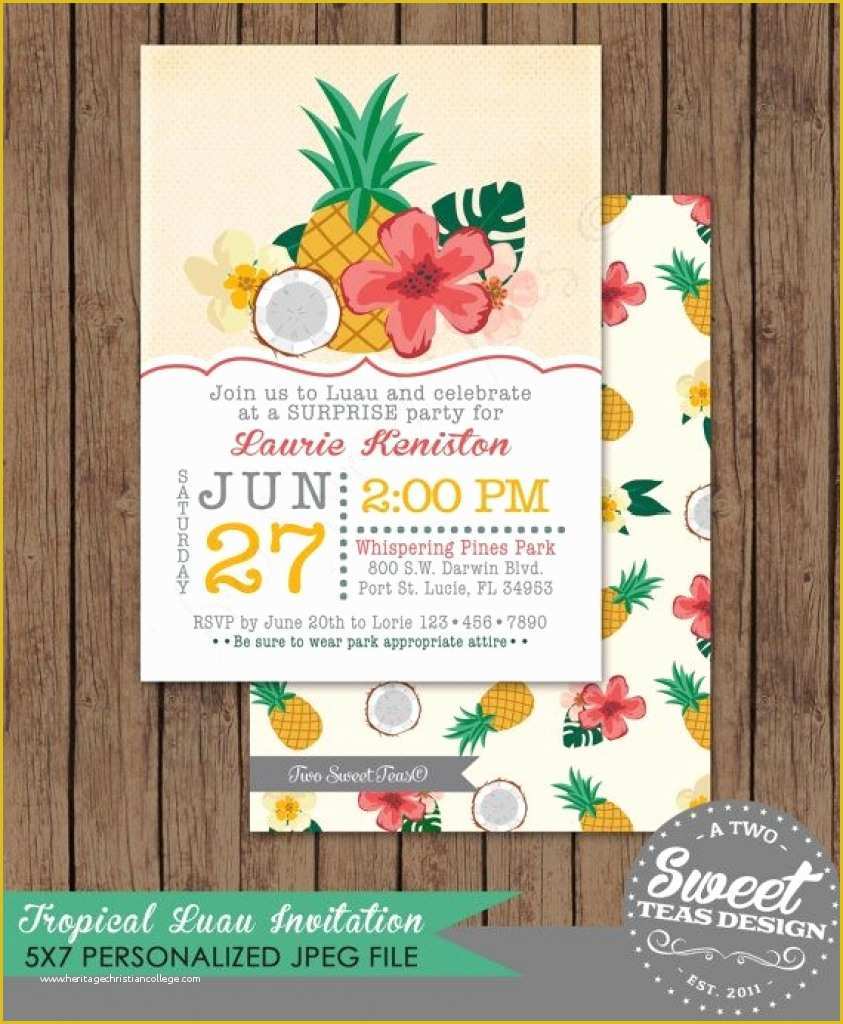 Free Hawaiian Luau Flyer Template Of Others Custom Luau Invitations For 