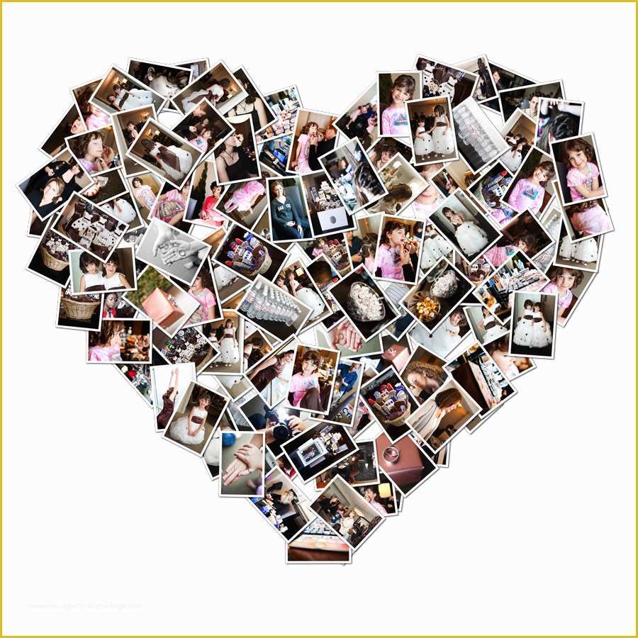 Free Heart Shaped Photo Collage Template Psd Printable Templates