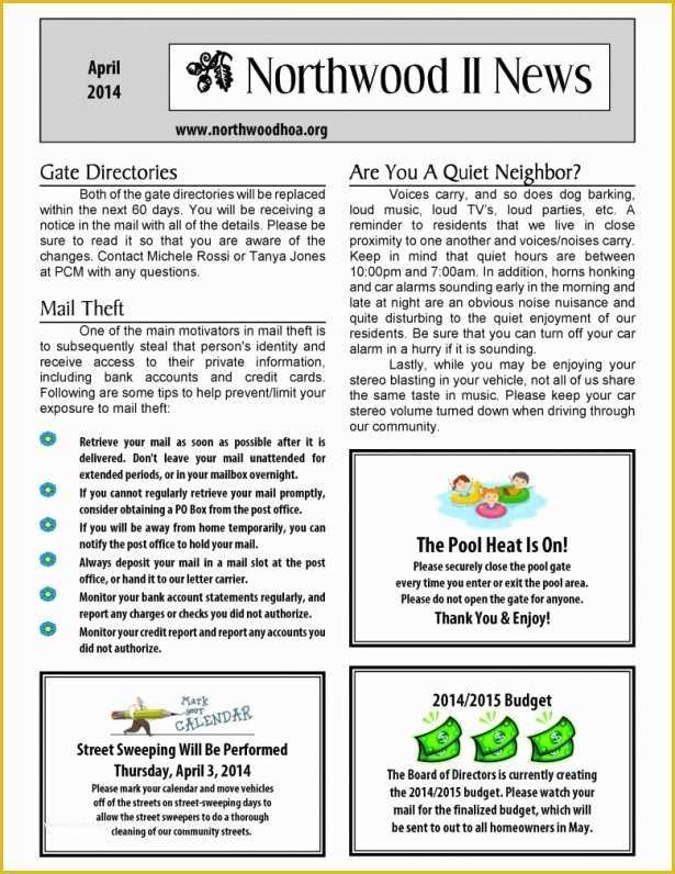 Free Hoa Newsletter Templates Heritagechristiancollege My XXX Hot Girl