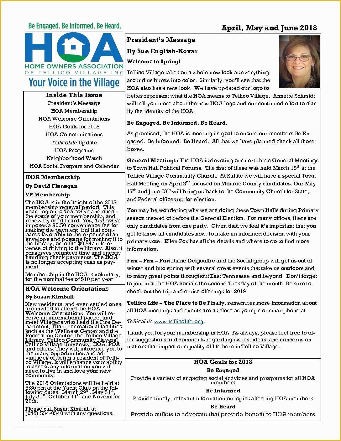 Hoa Newsletter Templates Word