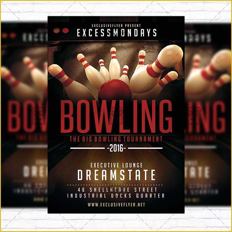 Free Instagram Flyer Template Of The Big Bowling Premium Flyer Template 