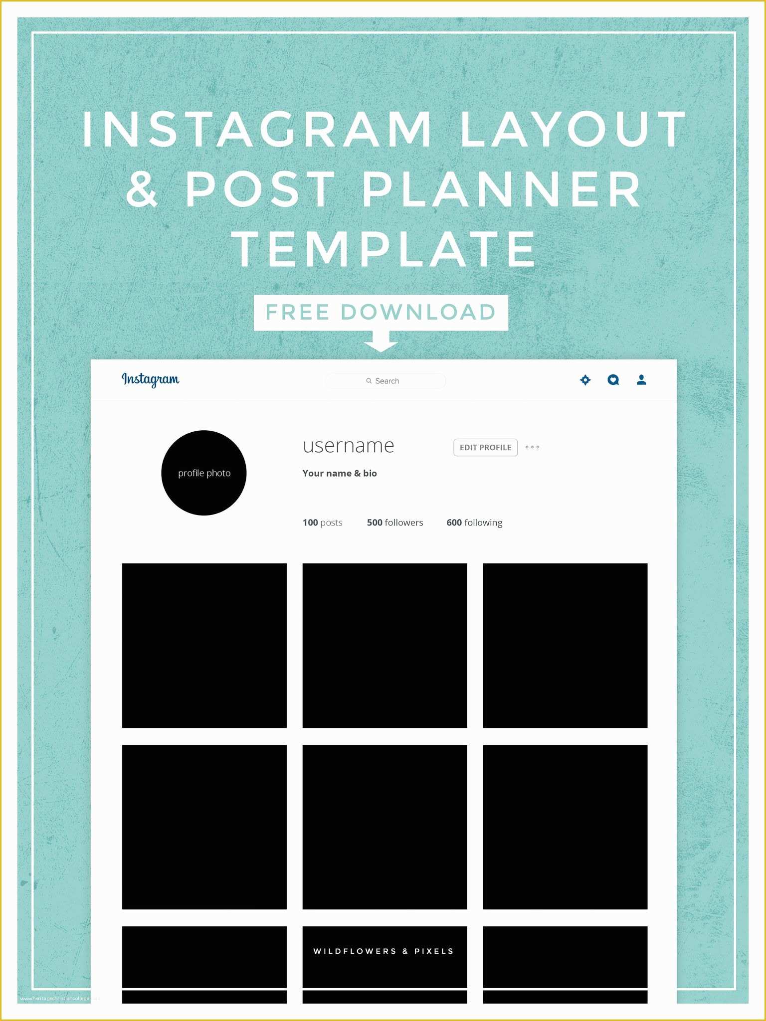 Free Instagram Templates Of Instagram Layout Post Planner Template 