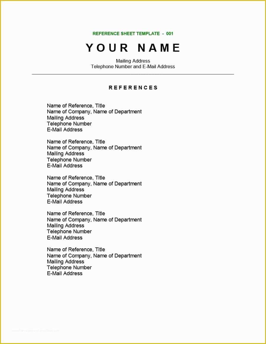 Free Job Reference Template Of 40 Professional Reference Page Sheet Free Job Reference Template Of 40 Professional Reference Page Sheet