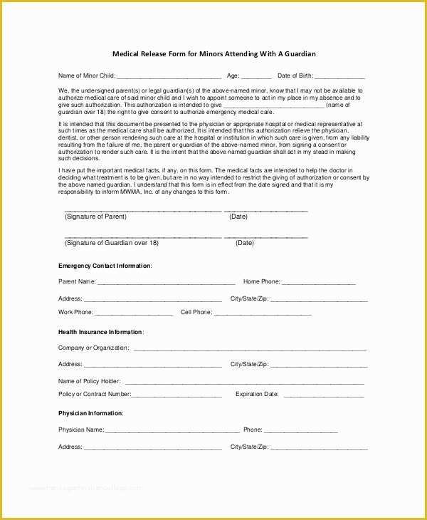 Free Medical Consent Form Template Of 10 Medical Release Forms Free Free Medical Consent Form Template Of 10 Medical Release Forms Free