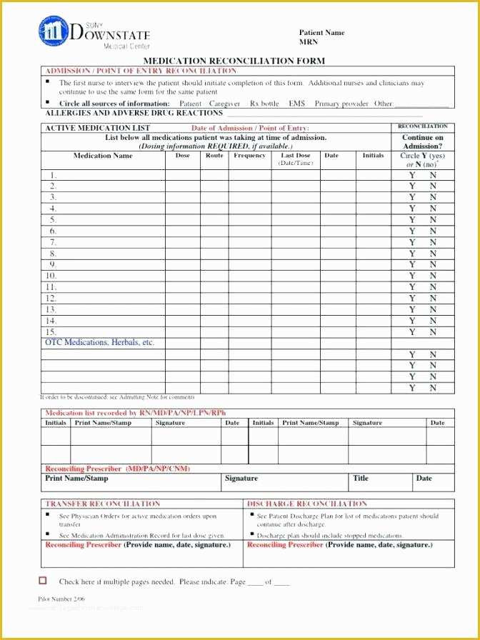 Free Medication Reconciliation Template Of Free Medication Free Medication Reconciliation Template Of Free Medication