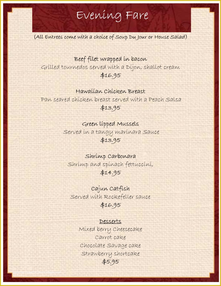 46 Free Menu Template Google Docs Heritagechristiancollege