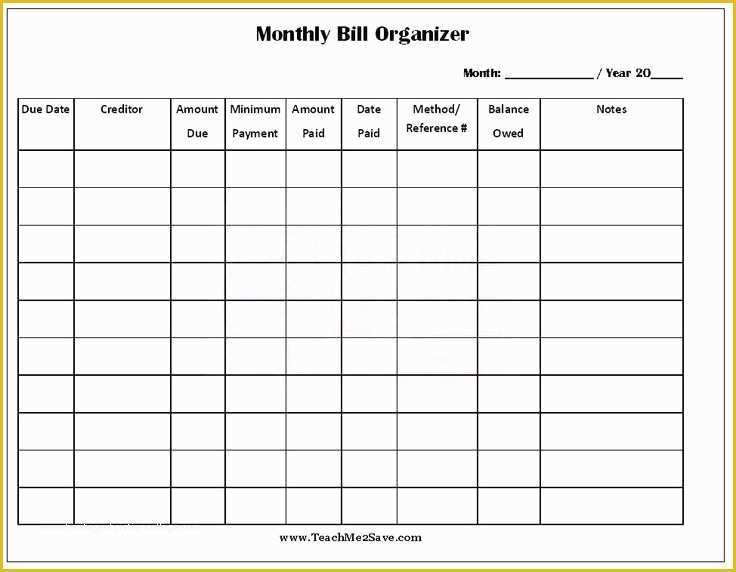 Free Monthly Bill Planner Template Of Free Printable Monthly Bill 