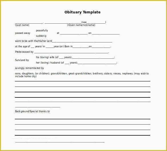 Free Obituary Template Of 10 Microsoft Word Obituary Templates Free 