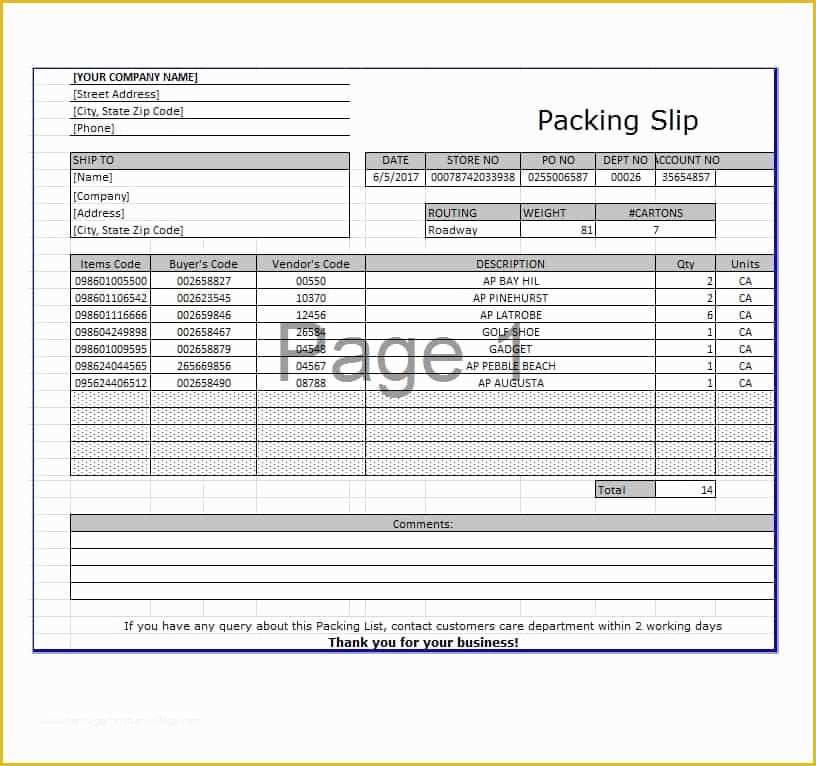Free Packing Slip Template Pdf Of Packing Slip Template 