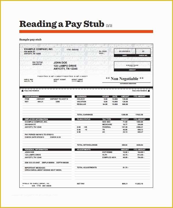 Free Pay Stub Template With Calculator Of Sample Pay Stub Template 24 