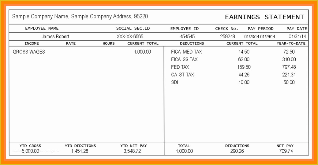 Free Paycheck Stub Template Download Of 10 Blank Paycheck Stubs 