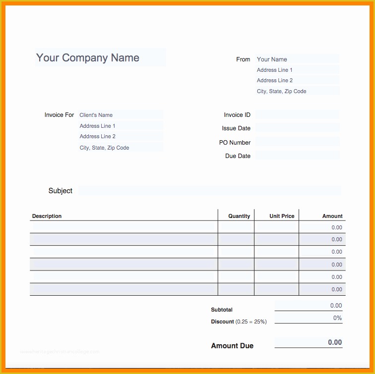 52 Free Payroll Invoice Template Heritagechristiancollege