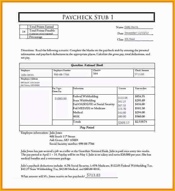 Free Payroll Template Of 9 Adp Pay Stub Template Pdf 