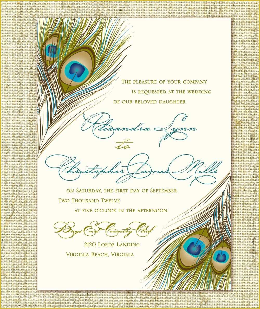 53 Free Peacock Wedding Invitation Templates Heritagechristiancollege