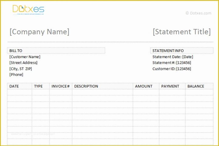 Free Printable Billing Statement Template Of Billing Statement Template ...