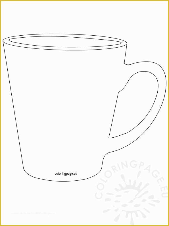 Free Printable Coffee Mug Template Of Coffee Cup Template Coloring 