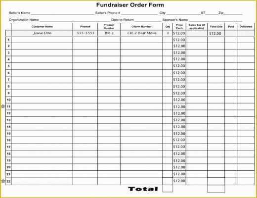 Free Printable Fundraiser order form Template Of 6 Best Of Free ...