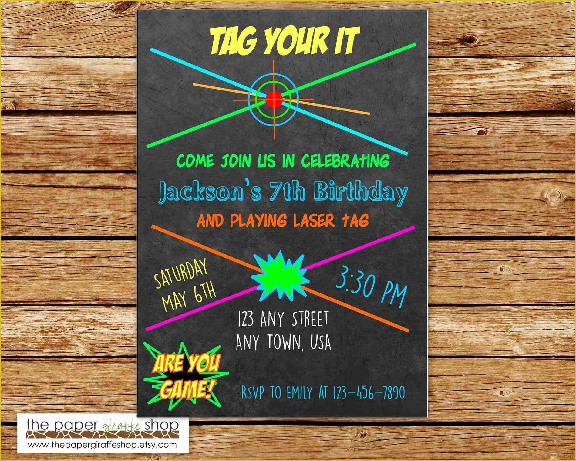 Free Printable Laser Tag Invitation Template Of Luxury Laser Tag At 