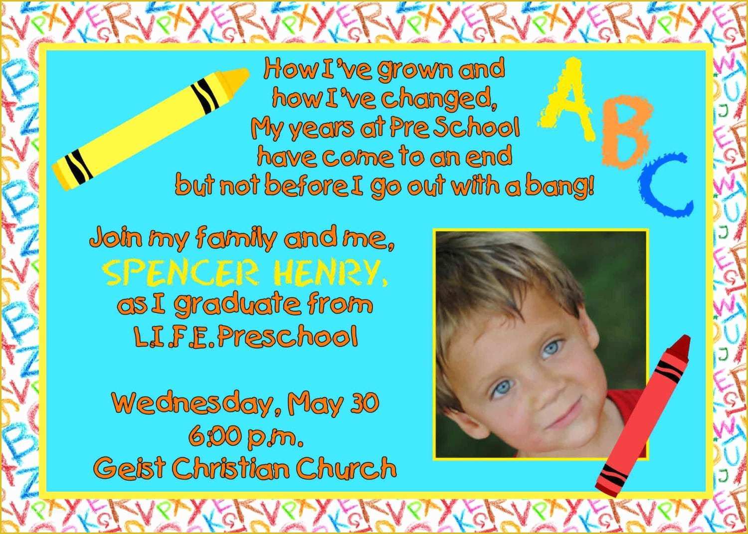 Free Printable Preschool Graduation Invitation Templates Of Preschool 